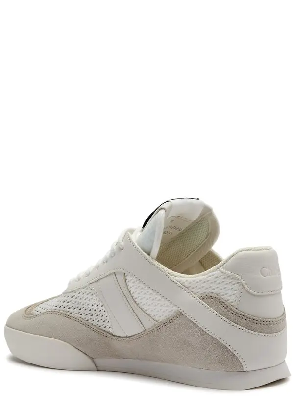 Chloé Kick Panelled Mesh Sneakers - Cream