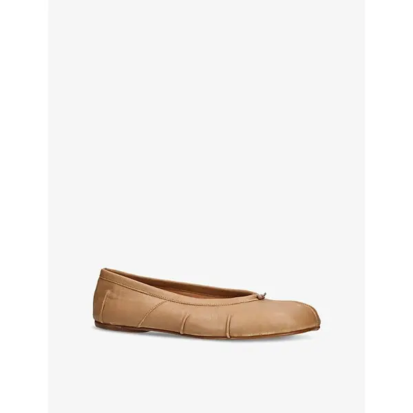 MAISON MARGIELA Tabi Split-toe Leather Ballet Flats - Blush