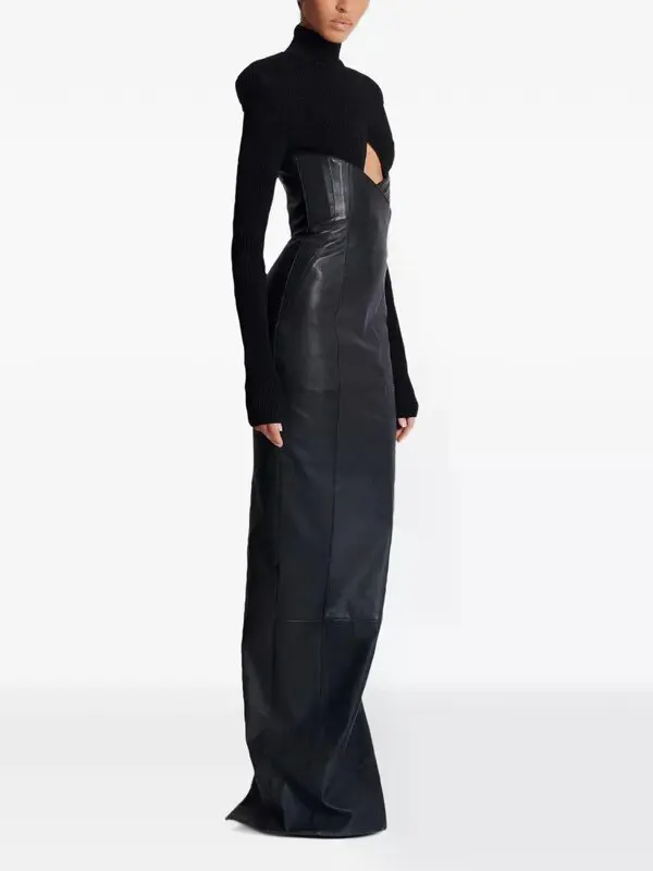 Balmain Panelled Maxi Dress - Black
