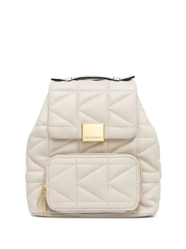 Karl Lagerfeld Small K/Kuilt Backpack In Neutrals - 50% Off  display picture 3