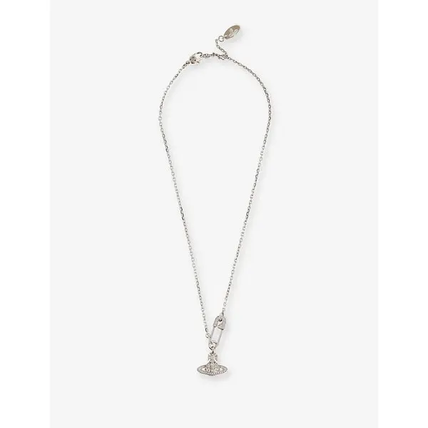 VIVIENNE WESTWOOD Lucrece Orb Pendant Necklace - Platinum / White Cz