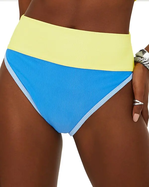 Beach Riot Emmy High Waisted Bikini Bottom - Marina Blues