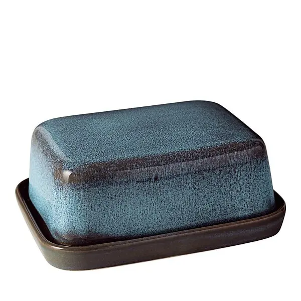 VILLEROY & BOCH Lave Glace Covered Butterdish - Blue