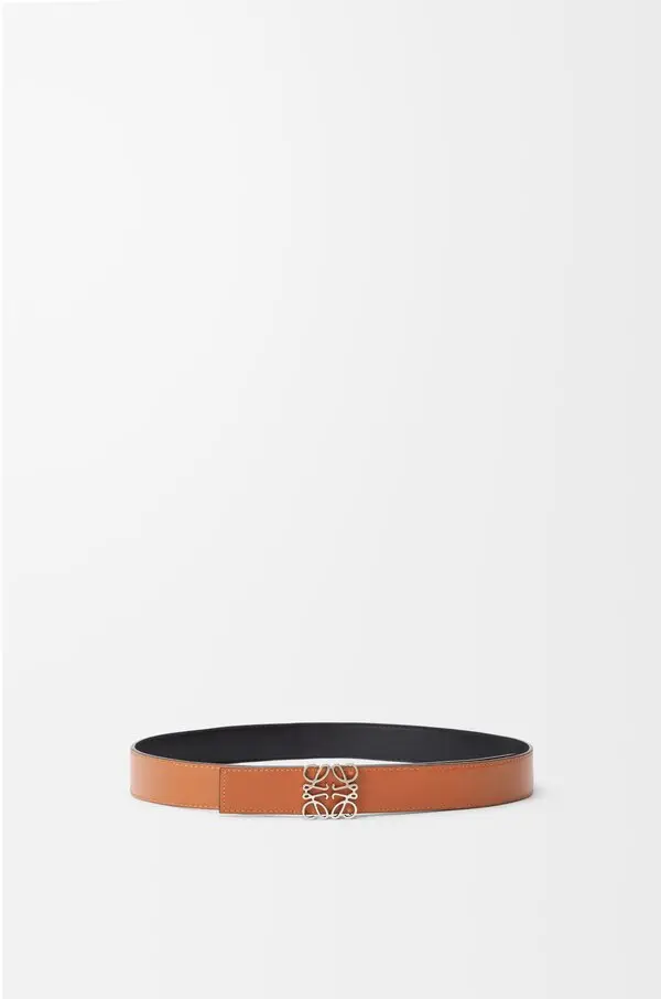 Loewe Reversible Anagram Belt - Black/tan/palladium