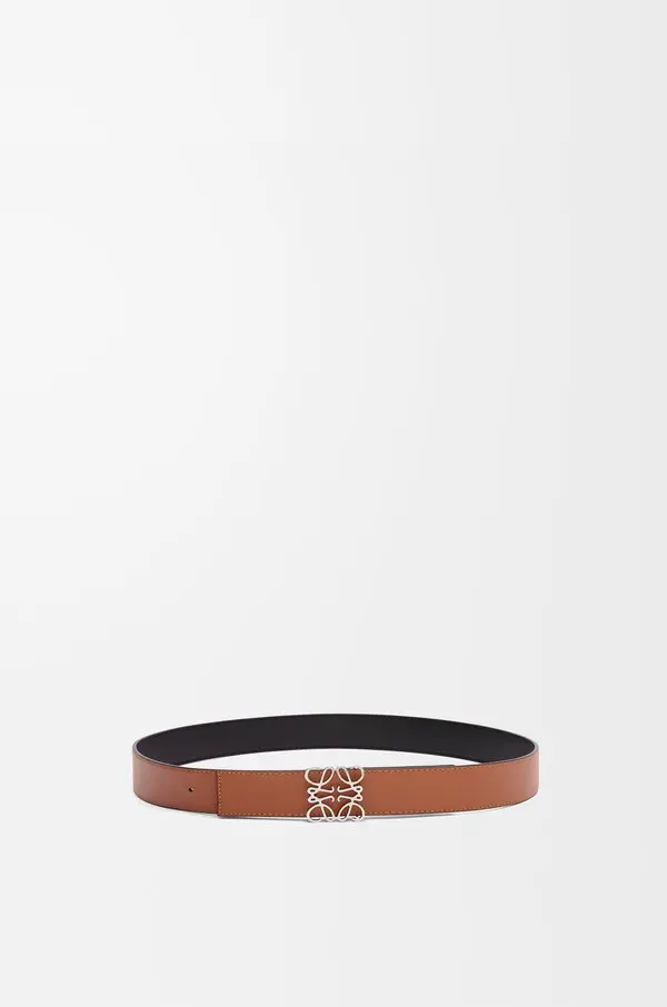 Loewe Reversible Anagram Belt - Black/tan/palladium