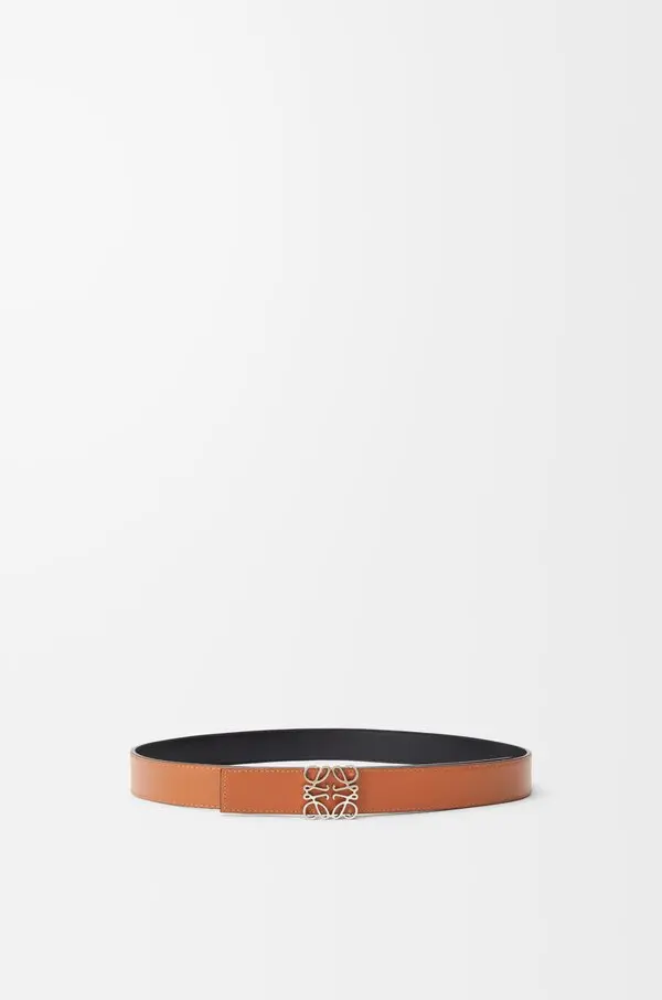 Loewe Reversible Anagram Belt - Black/tan/palladium