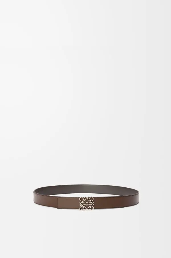 Loewe Reversible Anagram Belt - Dark Grey/dark Cigar/palladium
