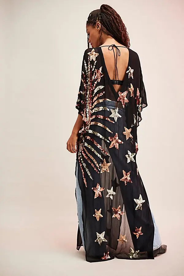 Free People Golden Era Kaftan - Black