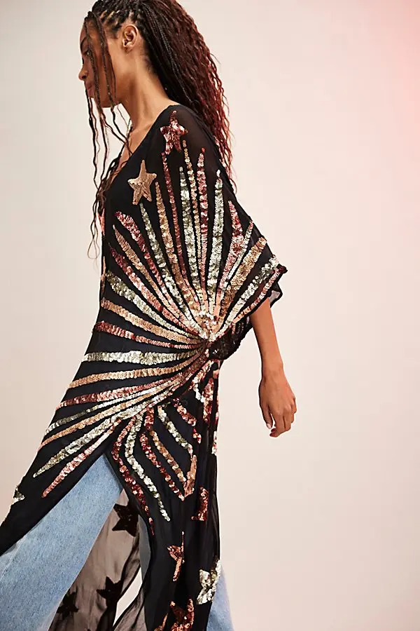 Free People Golden Era Kaftan - Black