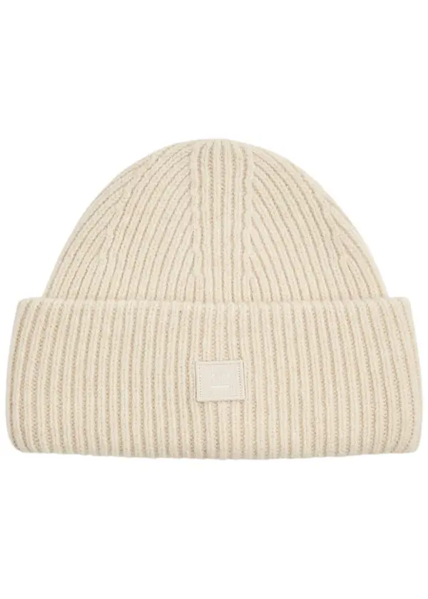 Acne Studios Pana Face Wool Beanie - Cream
