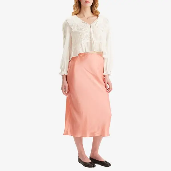 Rixo Ardith Silk Midi Skirt