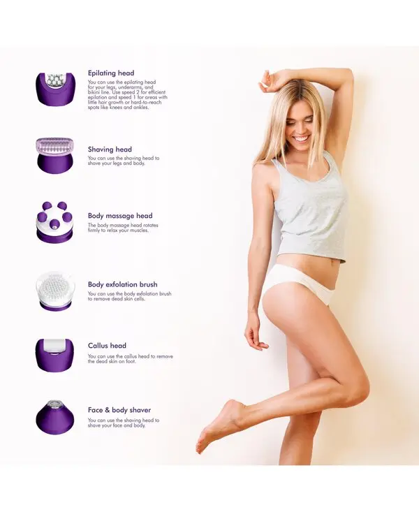 PURSONIC 6-in-1 Smooth Glide Epilator