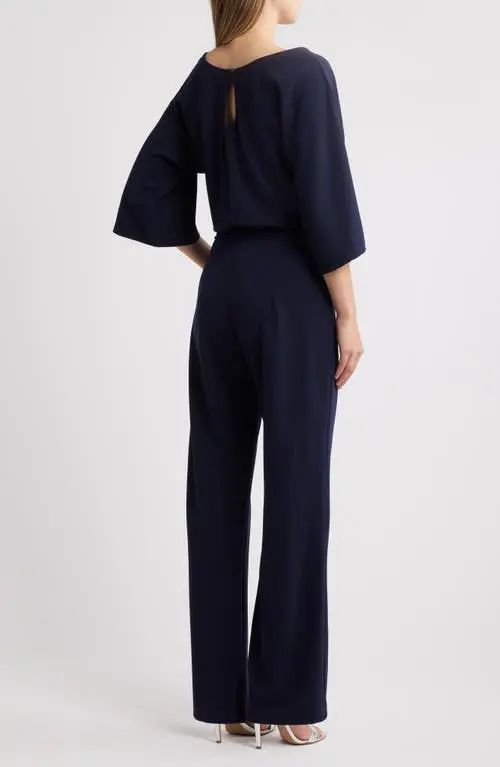 NIKKI LUND Joycelyn Flare Sleeve Tie Waist Jumpsuit - Navy
