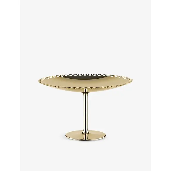 ALESSI Edges Brass Cake Stand - Gold
