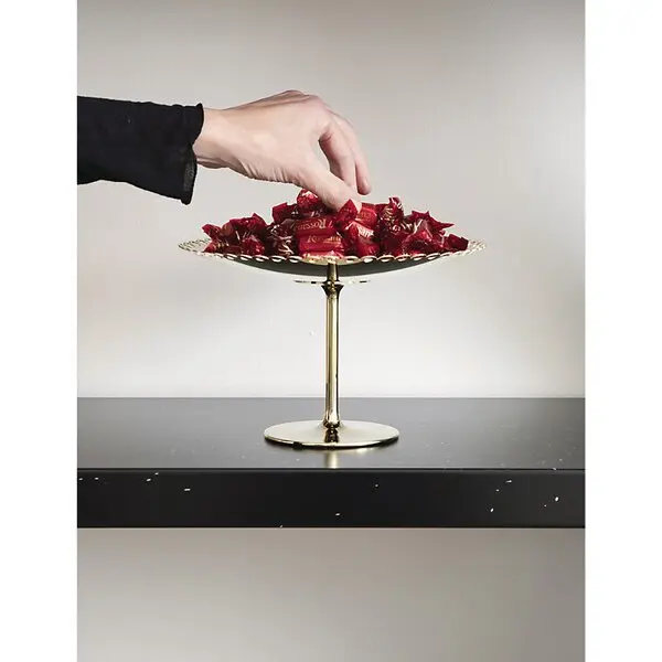 ALESSI Edges Brass Cake Stand