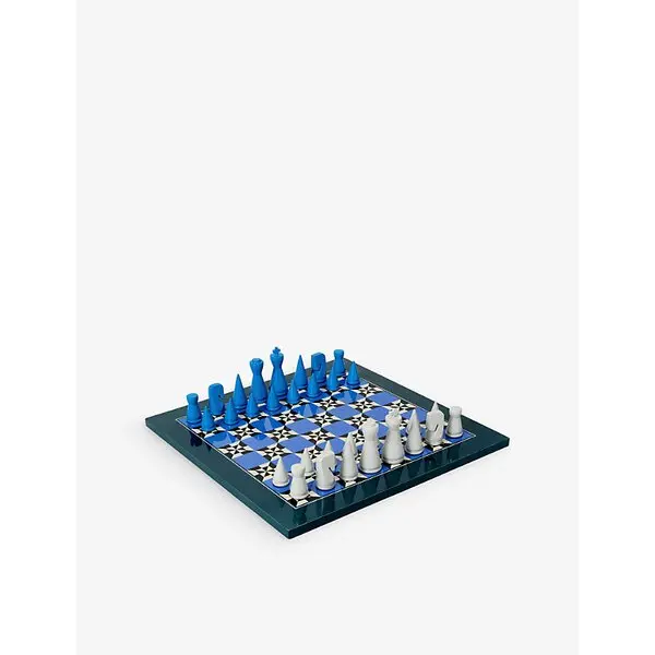 PRINTWORKS Lacquered Chess Board Game Set - Poseidon