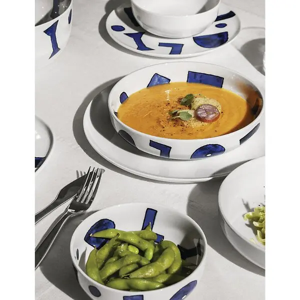 ALESSI Itsumo Oval Porcelain Serving Plate 36cm - Blue
