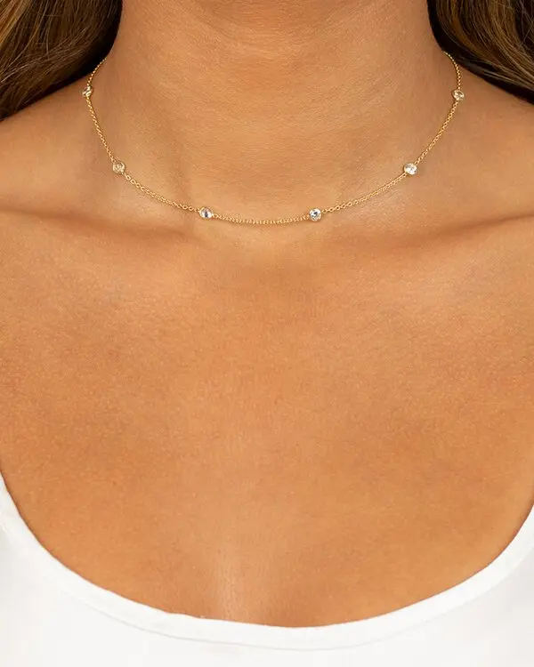 By Adina Eden Diamond And Zirconia Choker Necklace In Gold 48