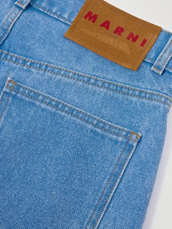 Marni Cropped Appliquéd Straight-leg Jeans