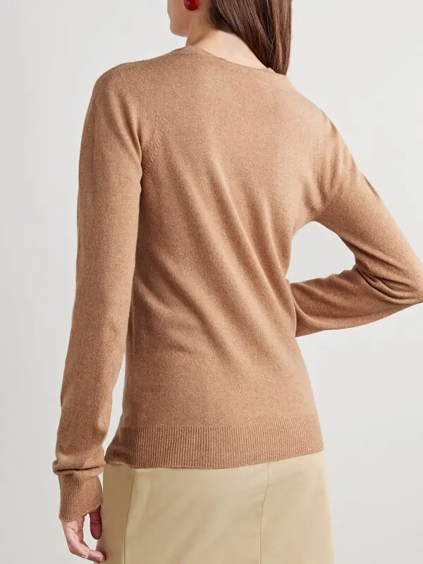 Marni Embroidered Wool And Cashmere-blend Sweater - Brown