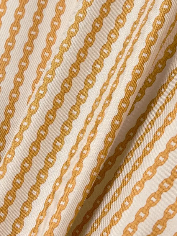 Versace Chain Print Silk Twill Shirt - Yellow