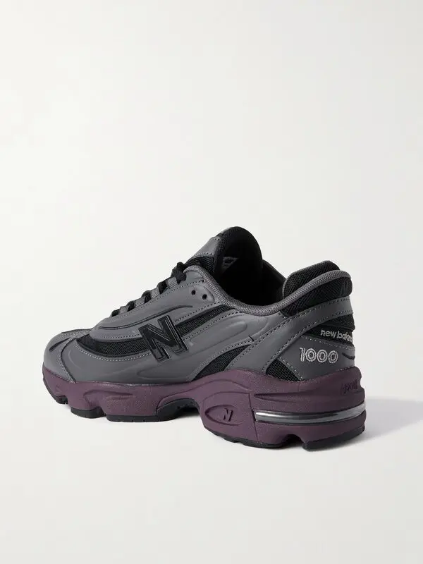 NEW BALANCE 1000 Faux Leather And Mesh Sneakers - Gray