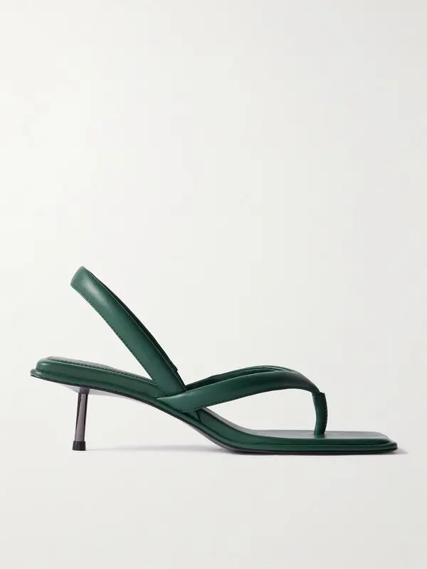 ST. AGNI Leather Slingback Sandals