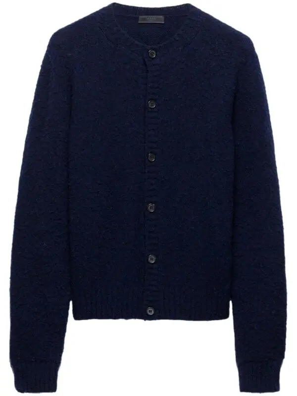PRADA Crew Neck Cardigan Navy 【公式通販】