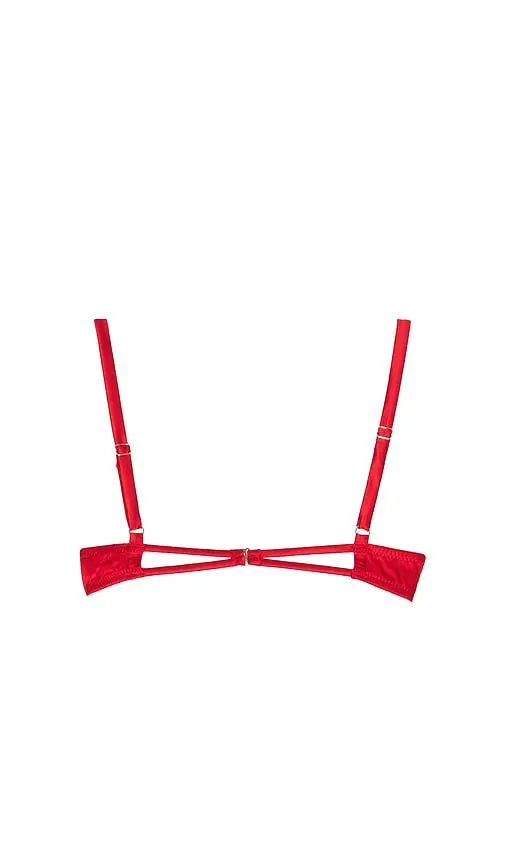 FLEUR DU MAL Charlotte Peekaboo Bra In Red - Rouge