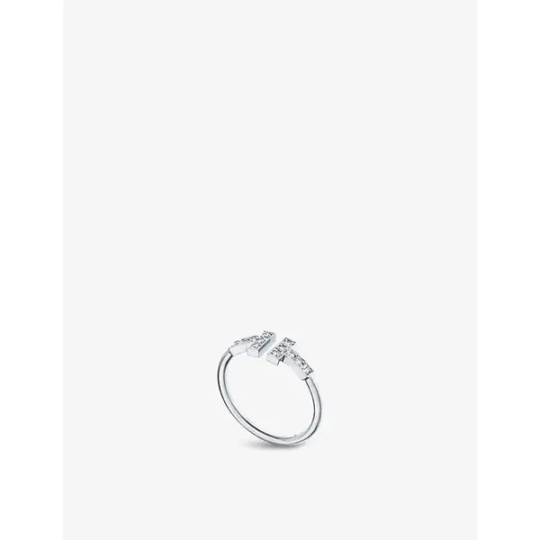 Tiffany & Co. T 18ct White-gold And 0.13ct Diamond Ring - White Gold