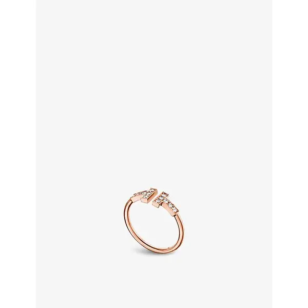 Tiffany & Co. T Wire 18ct Rose-gold And Diamond Ring - Rose Gold