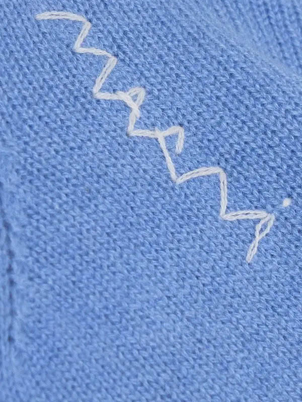 Marni Embroidered Cashmere Sweater - Blue