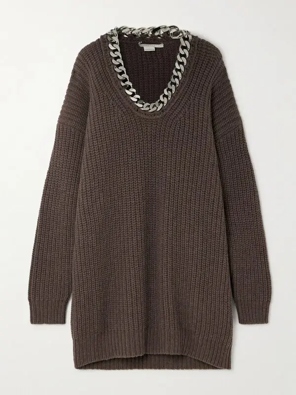 Stella McCartney Falabella Chain-embellished Wool Sweater