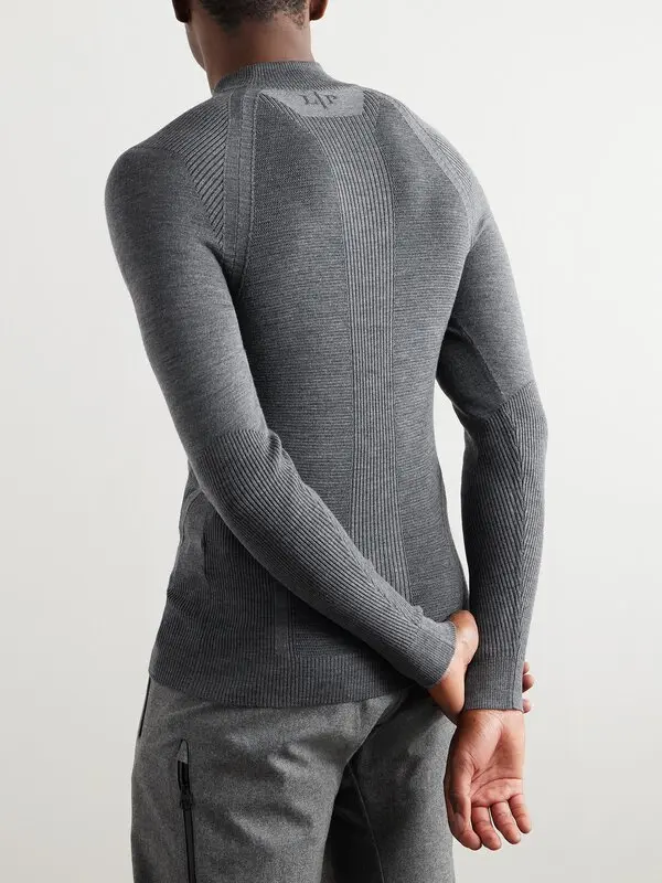 Loro Piana Ribbed Virgin Wool-blend Ski Base Layer - Gray