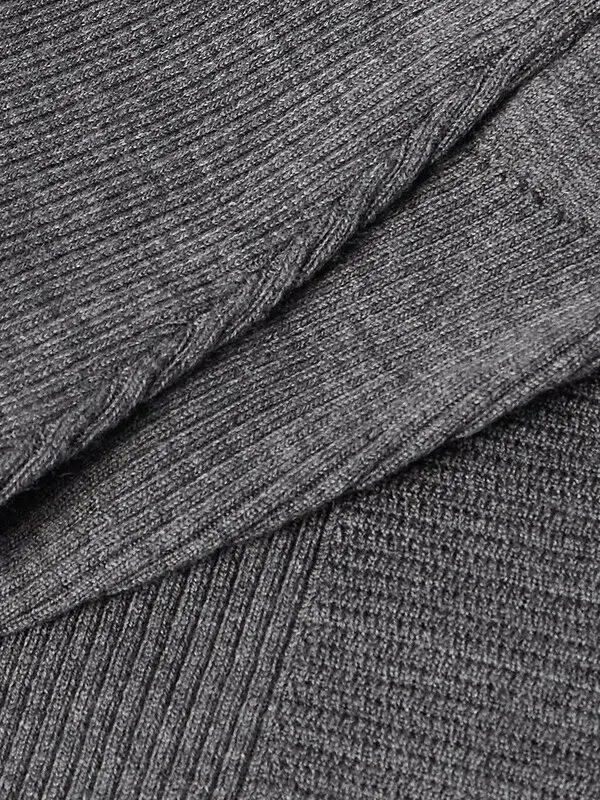 Loro Piana Ribbed Virgin Wool-blend Ski Base Layer - Gray
