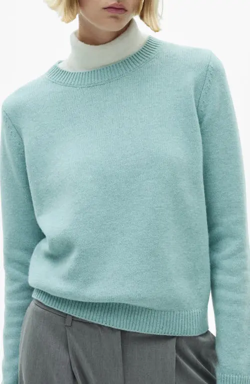 Mango Long Sleeve Crewneck Sweater - Sky Blue