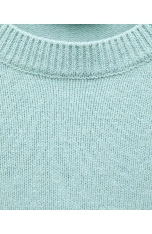 Mango Long Sleeve Crewneck Sweater - Sky Blue