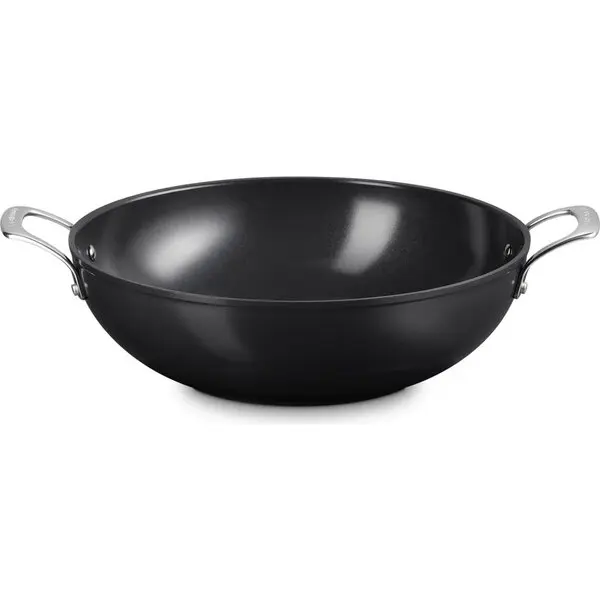 LE CREUSET Essential Nonstick Ceramic Wok - Black Silver