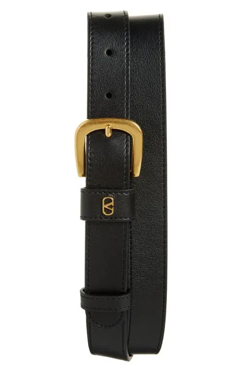 Valentino Garavani Vlogo Leather Belt - Black