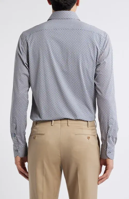 Zanella Tile Neat Knit Cotton Blend Dress Shirt