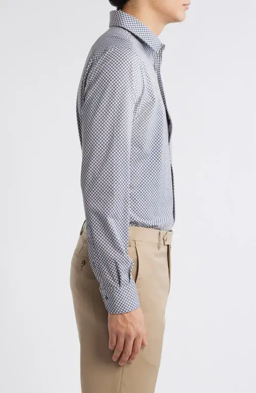 Zanella Tile Neat Knit Cotton Blend Dress Shirt
