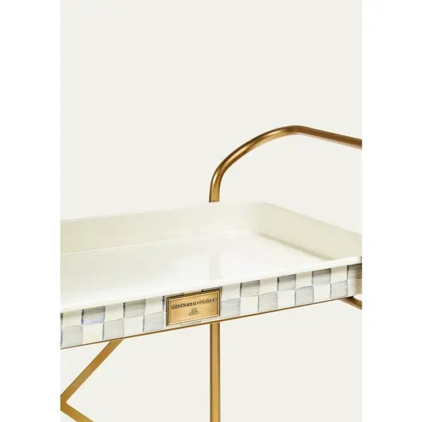 MACKENZIE-CHILDS Sterling Check 2-tier Kitchen Cart