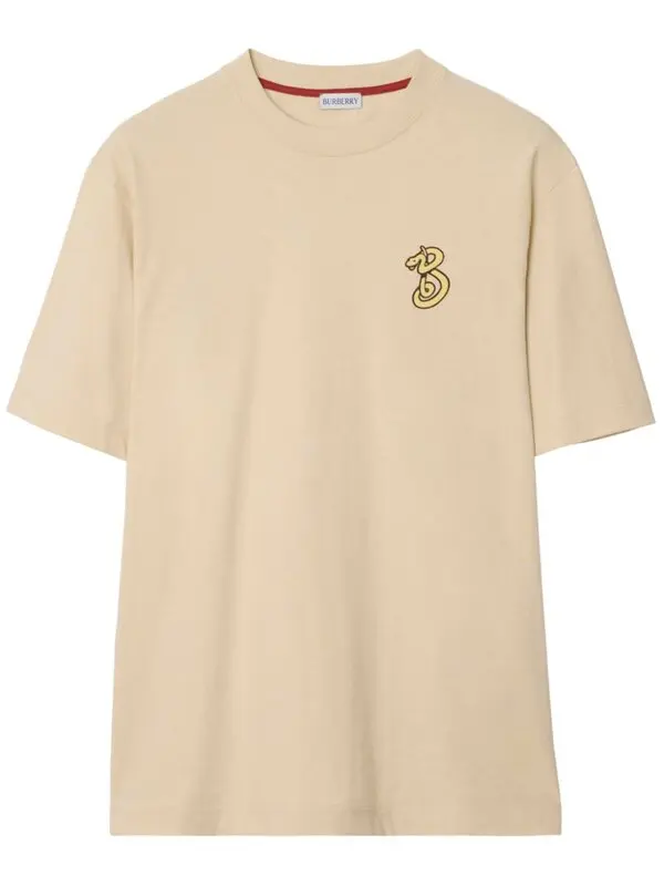 Burberry B Snake Cotton T-Shirt In Neutrals - 50% Off | Editorialist