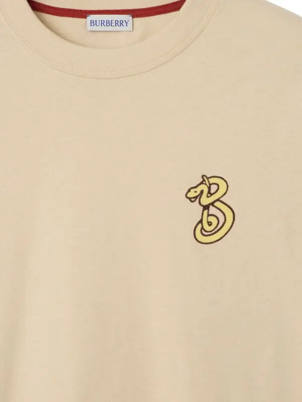 Burberry B Snake Cotton T-Shirt In Neutrals - 50% Off | Editorialist