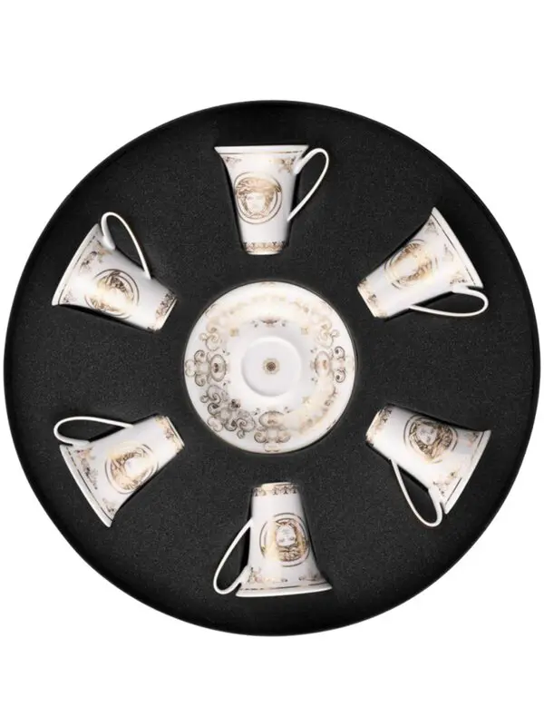 Versace Medusa Gala Cup And Saucer Set - White