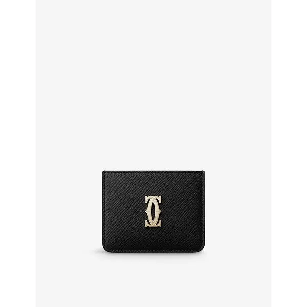 CARTIER C De Leather Card Holder - Black