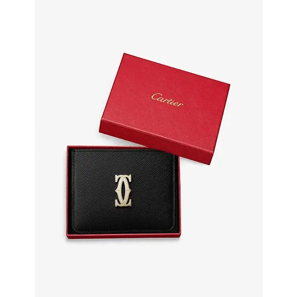 Cartier C De Leather Card Holder - Black
