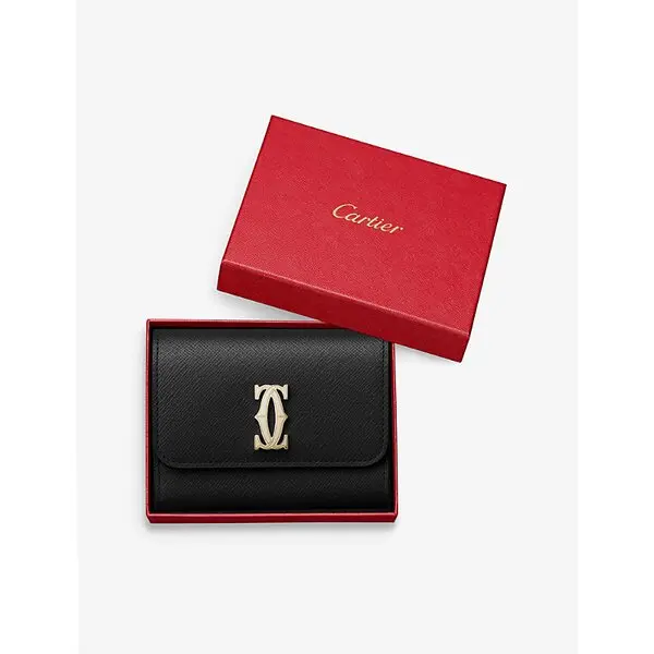 Cartier C De Mini Leather Wallet - Black