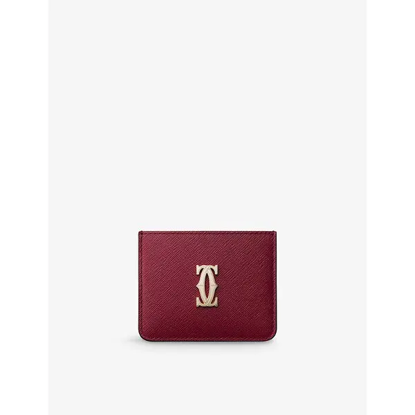 CARTIER C De Leather Card Holder - Cherry
