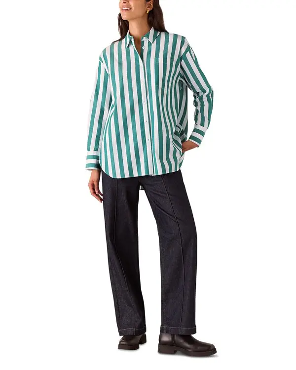 Whistles Oversized Striped Shirt